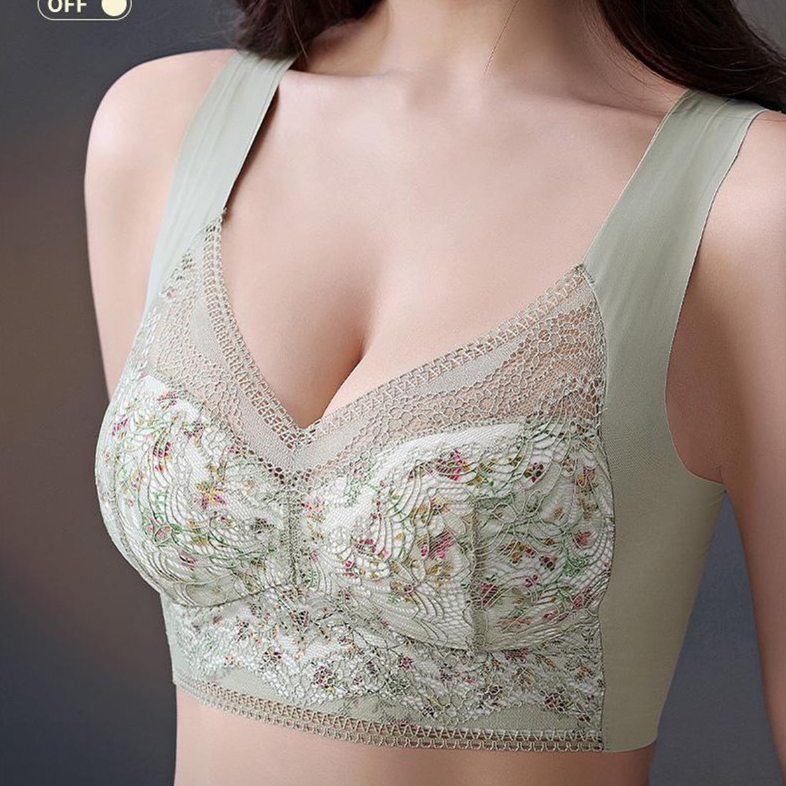 Munlar Womens Bra Green Wire Free Push Up Lightly Lined Lift Bra Plus