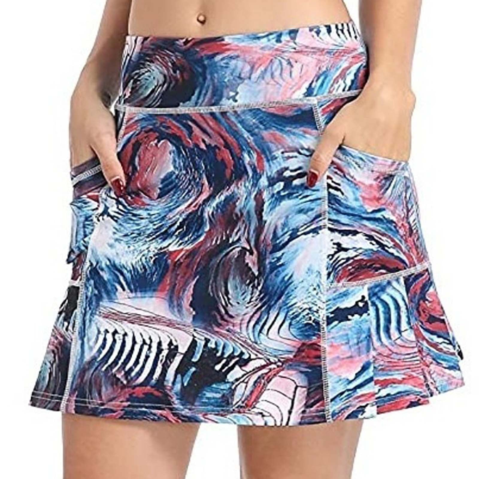 Munlar Women's Golf Skorts Casual High Waisted Pull On Fitness Floral ...