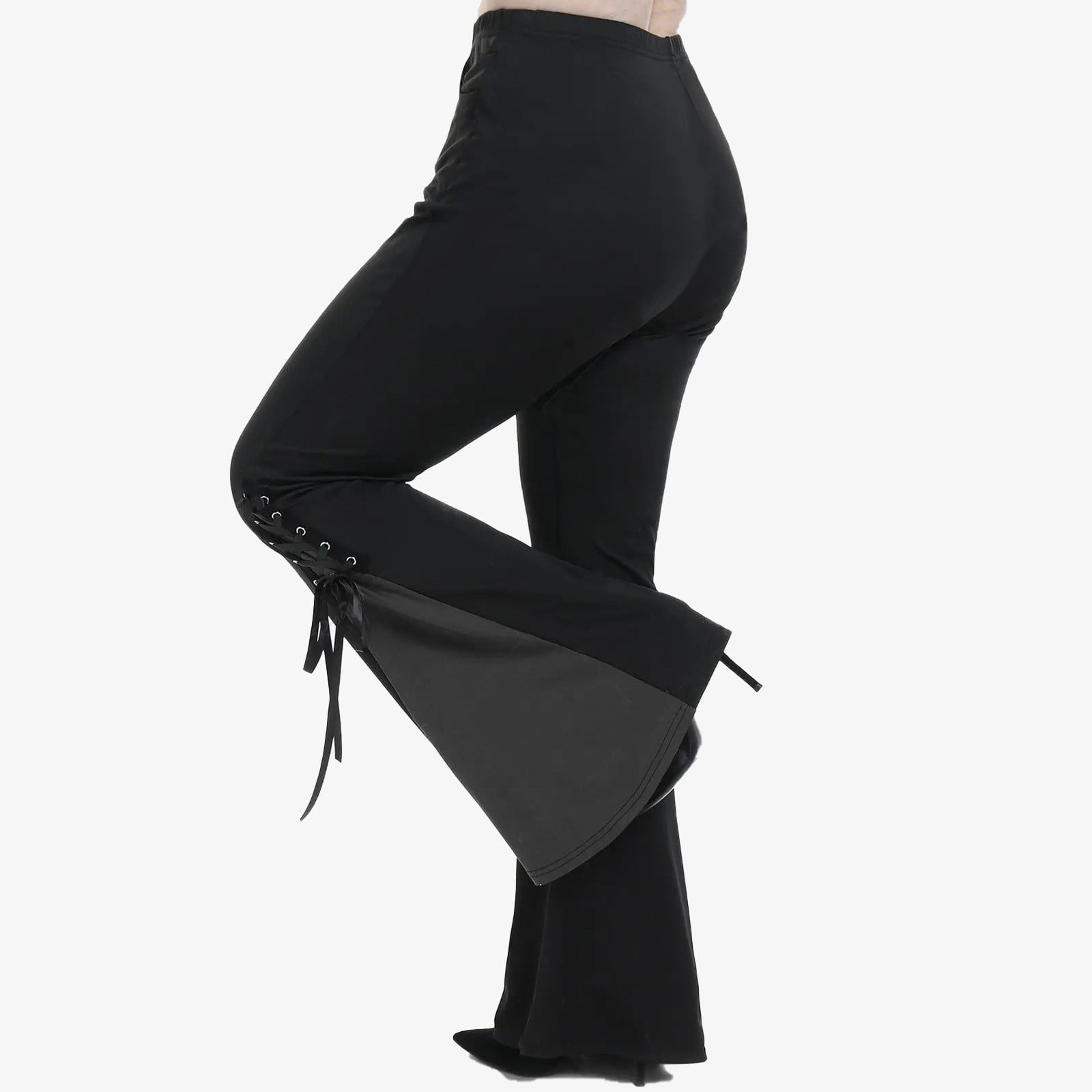 Munlar Womens Flare Pants Slim Fit with Pockets High Waist Dark Gray ...