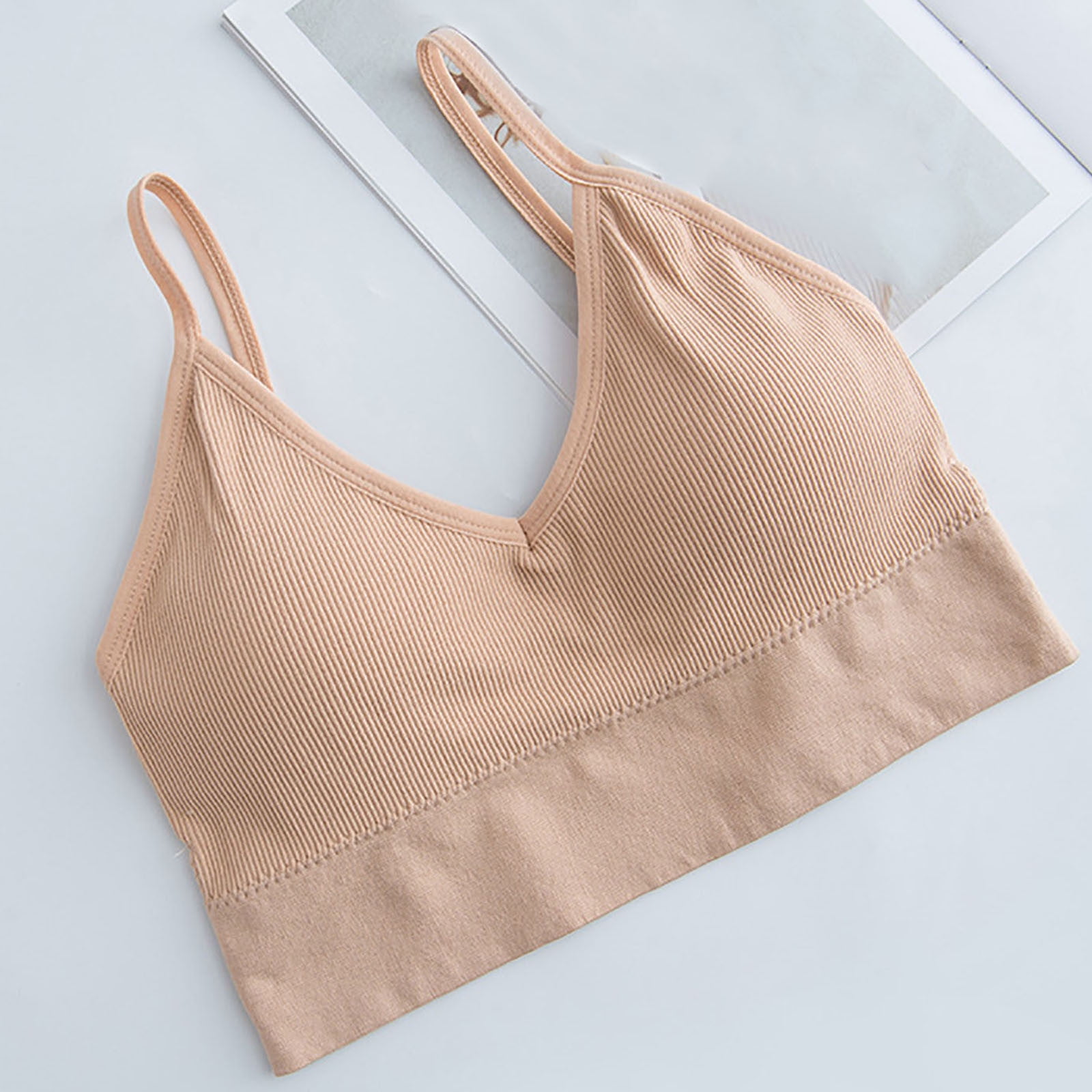 Munlar Women's Sports Bras Low Support Padded No Wire One Size Bras ...