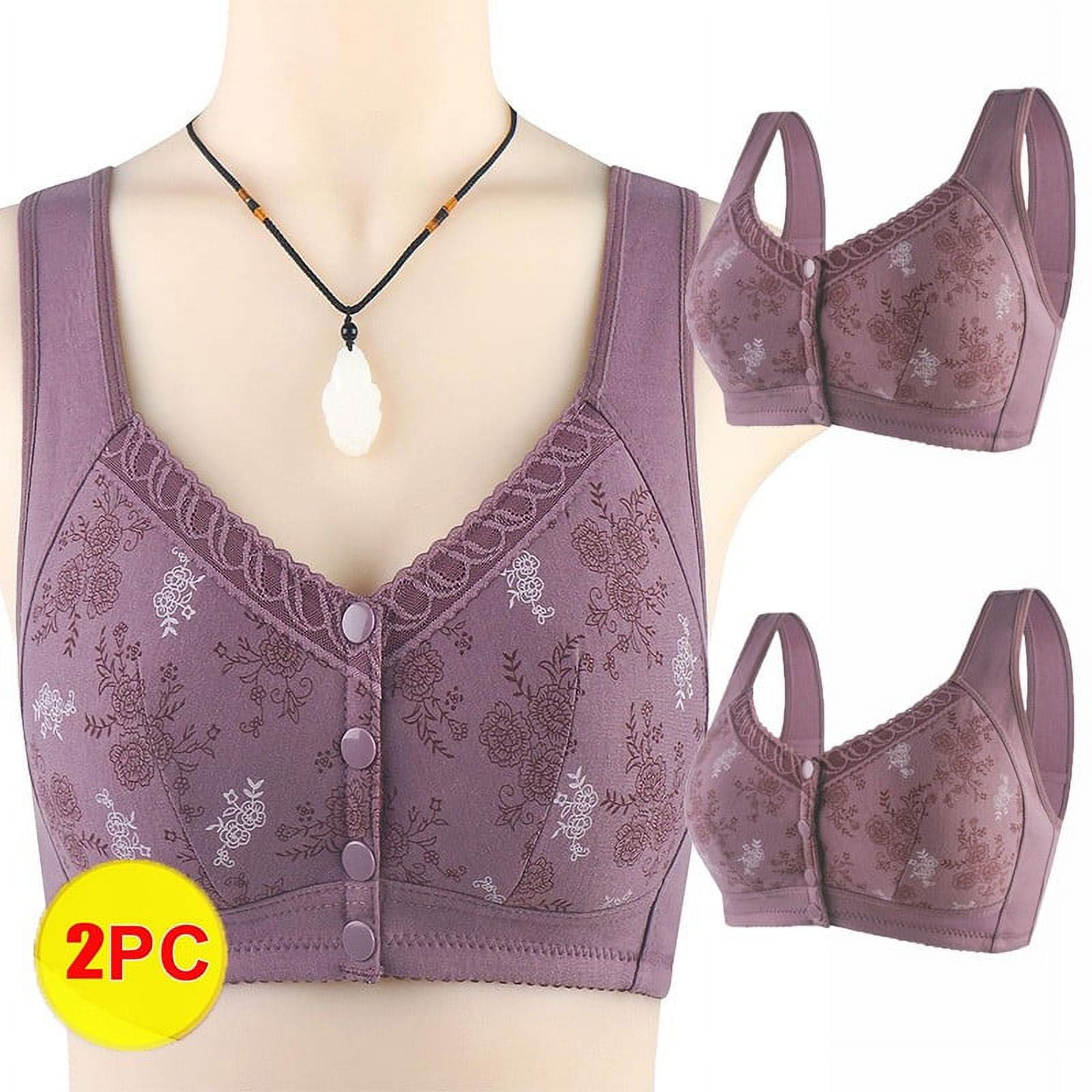 Munlar Womens Bras Push Up Front Closure Plus Size No Wire Seamless