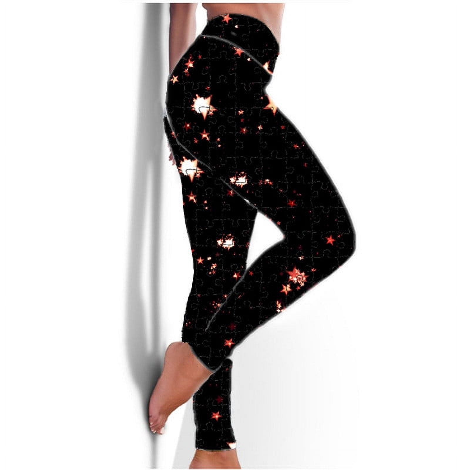 Munlar Womens Yoga Pants High Waist Black Slim Fit Leggings Graphic ...