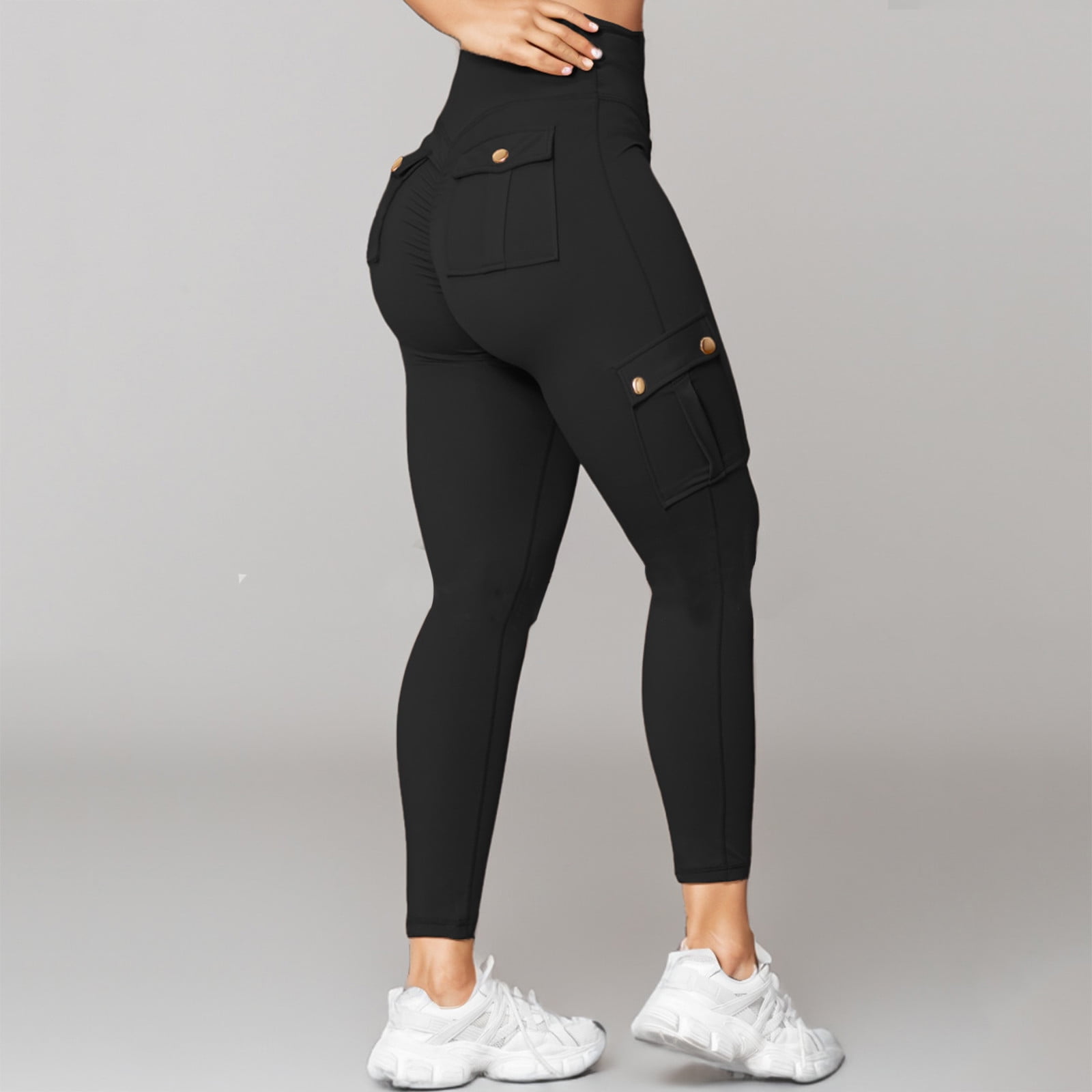 Munlar Womens Yoga Pants High Waist Black Slim Fit Leggings with ...