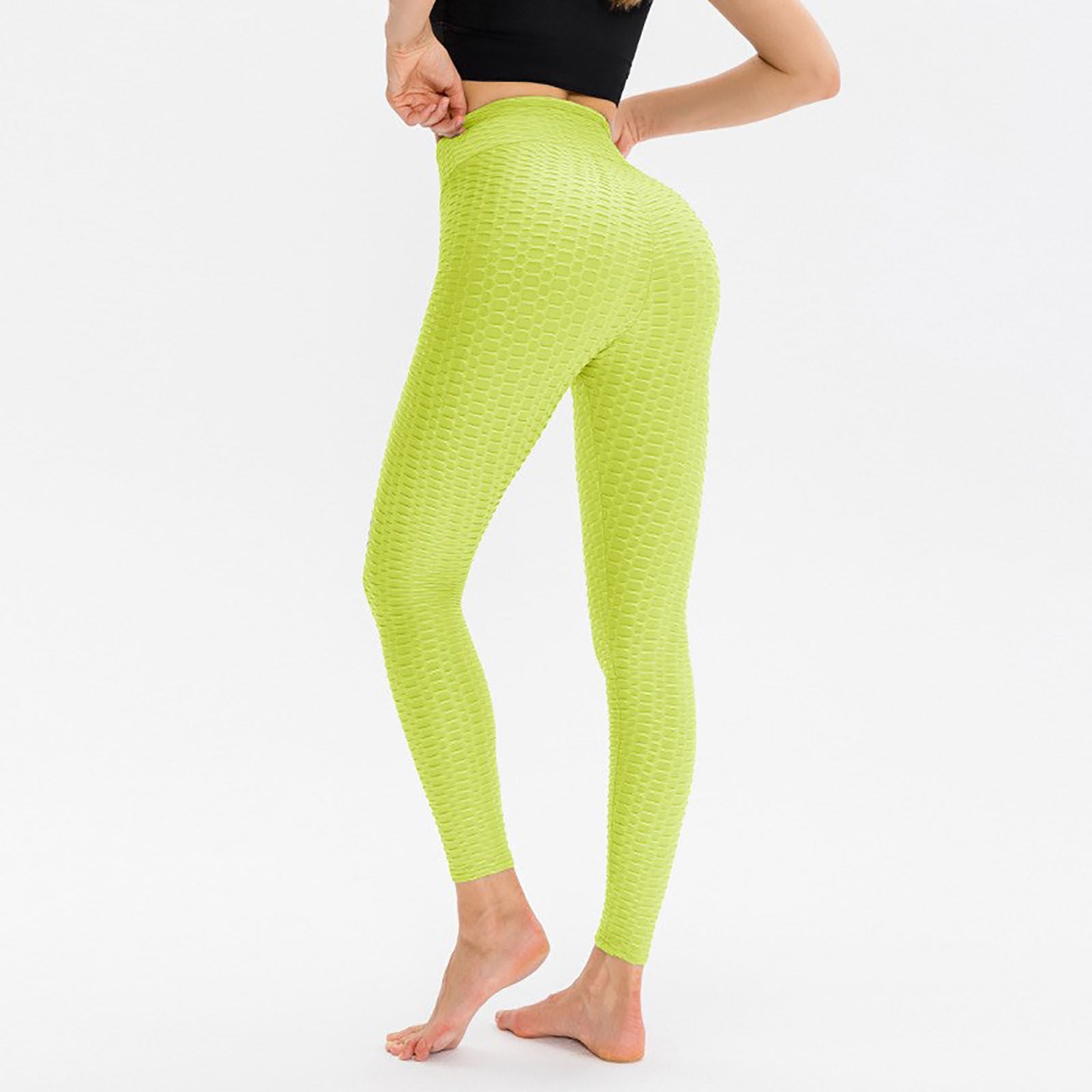 Munlar Womens Yoga Pants Slim Fit High Waist Yellow Leggings Quick Dry ...