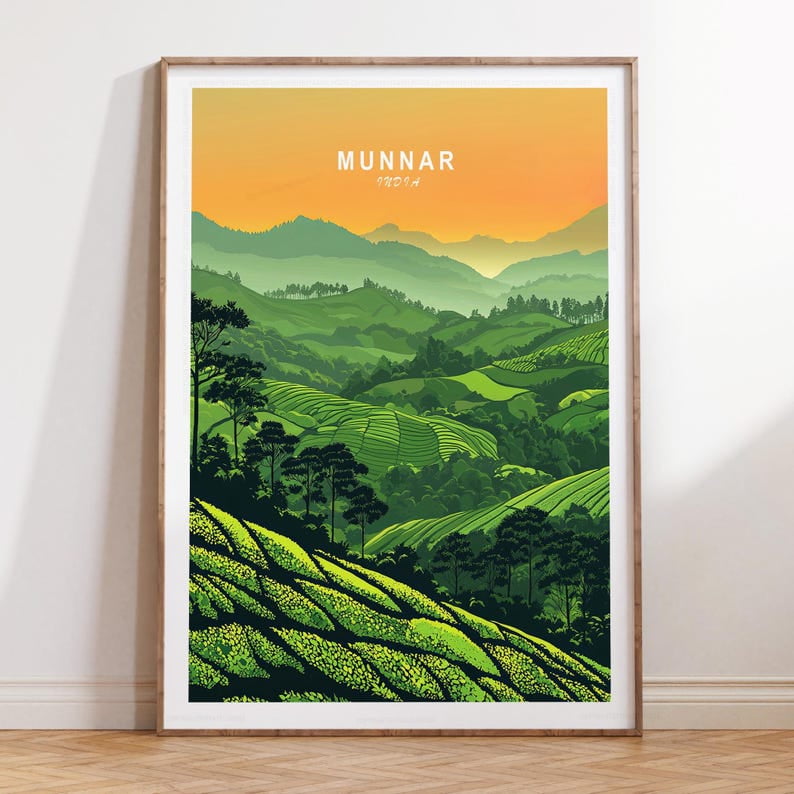 Munnar Wall Art India Poster Munnar India Print Minimalist Cityscape ...