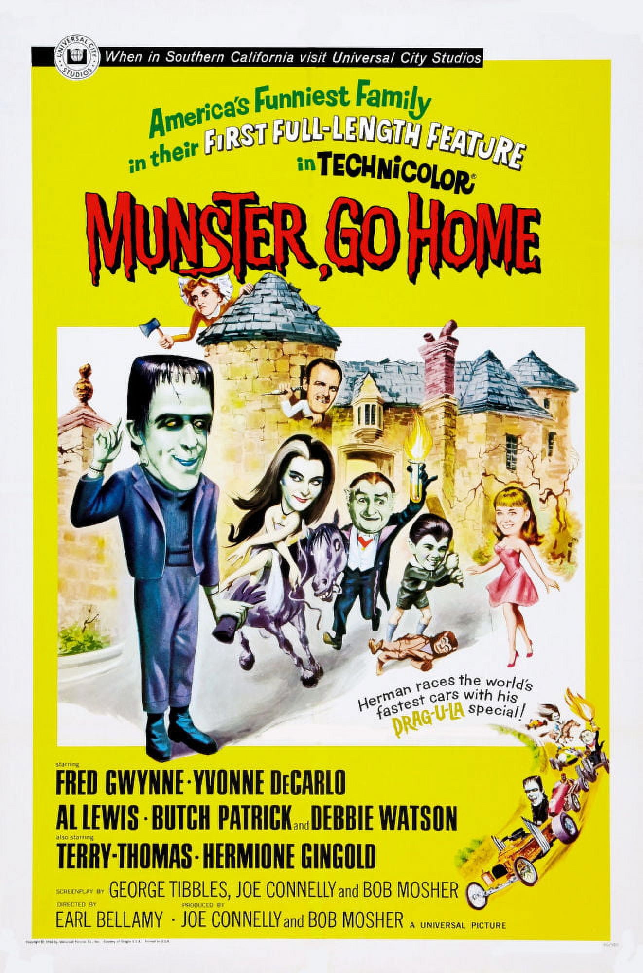 Munster Go Home Movie poster Metal Sign 8inx 12in Print on Metal 8x12 ...