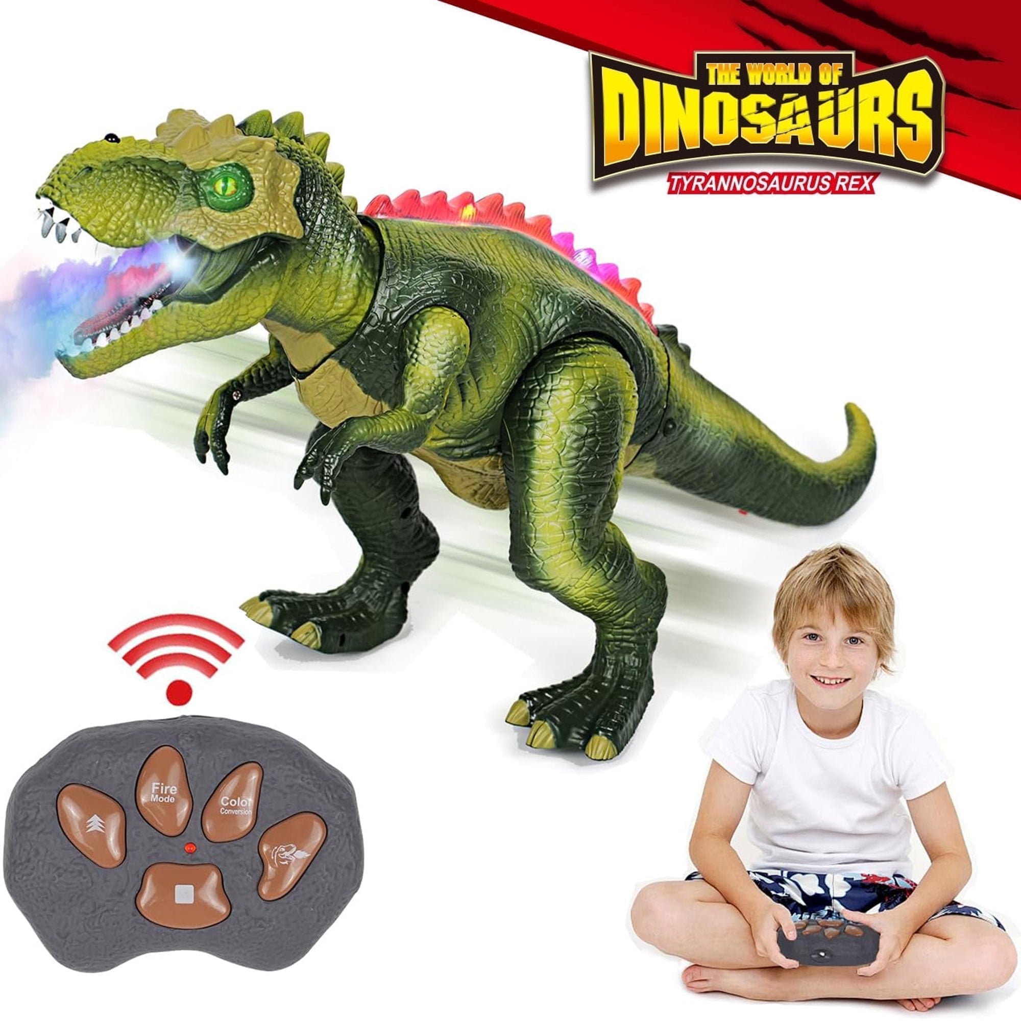 Gmdisc Remote Control Dinosaur Toys,Robot Walking & Dancing Dinosaur ...