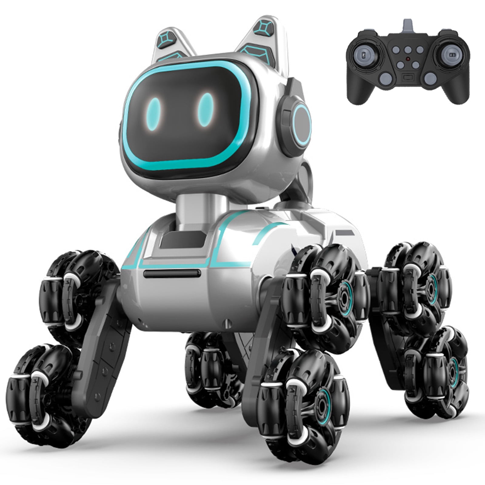 Dkeof 8WD Smart Robot Dog,Remote Control Robot Toy with Lights & Sounds ...