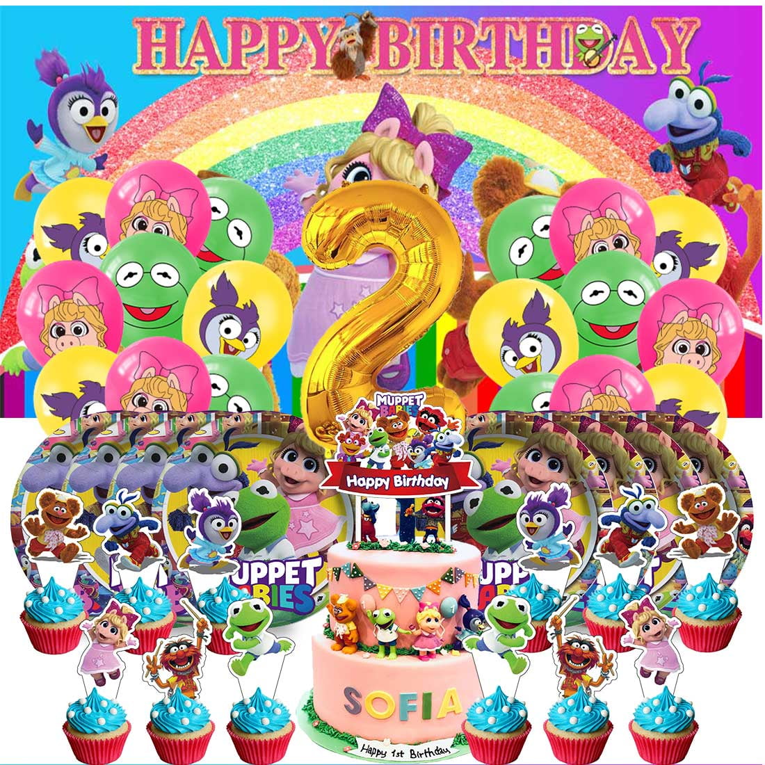 Muppet Babies Balloons Party Supplies 2nd Decor Tableware Birthday Cake ...