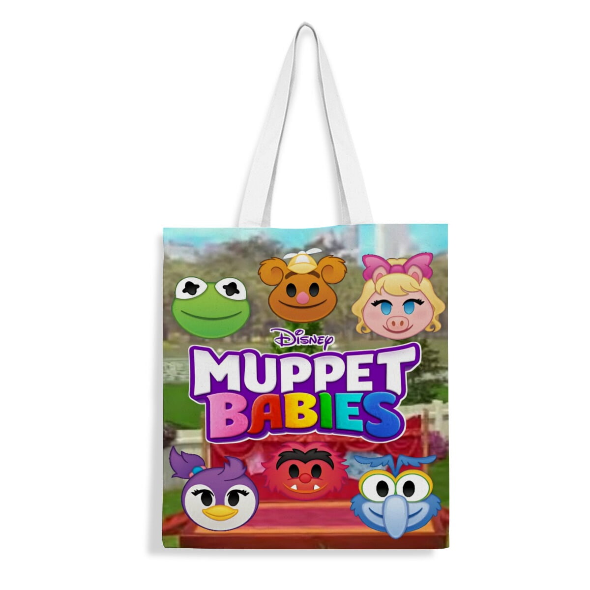 Muppet Babies Gift Basket Initial Canvas Tote Bag with Pocket ...
