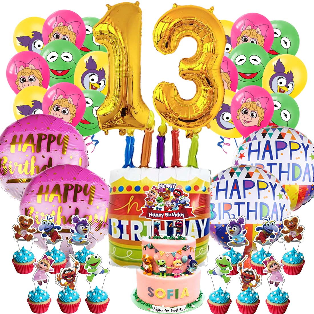 Muppet Babies Party Supplies 13th Decor Kit Balloons Birthday Cake ...