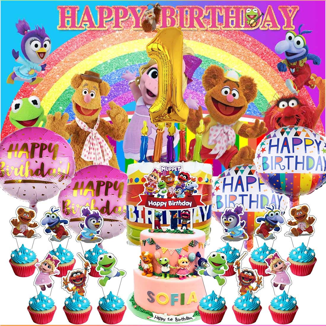 Muppet Babies Party Supplies Decor 1st Kit Balloons Birthday Cake ...