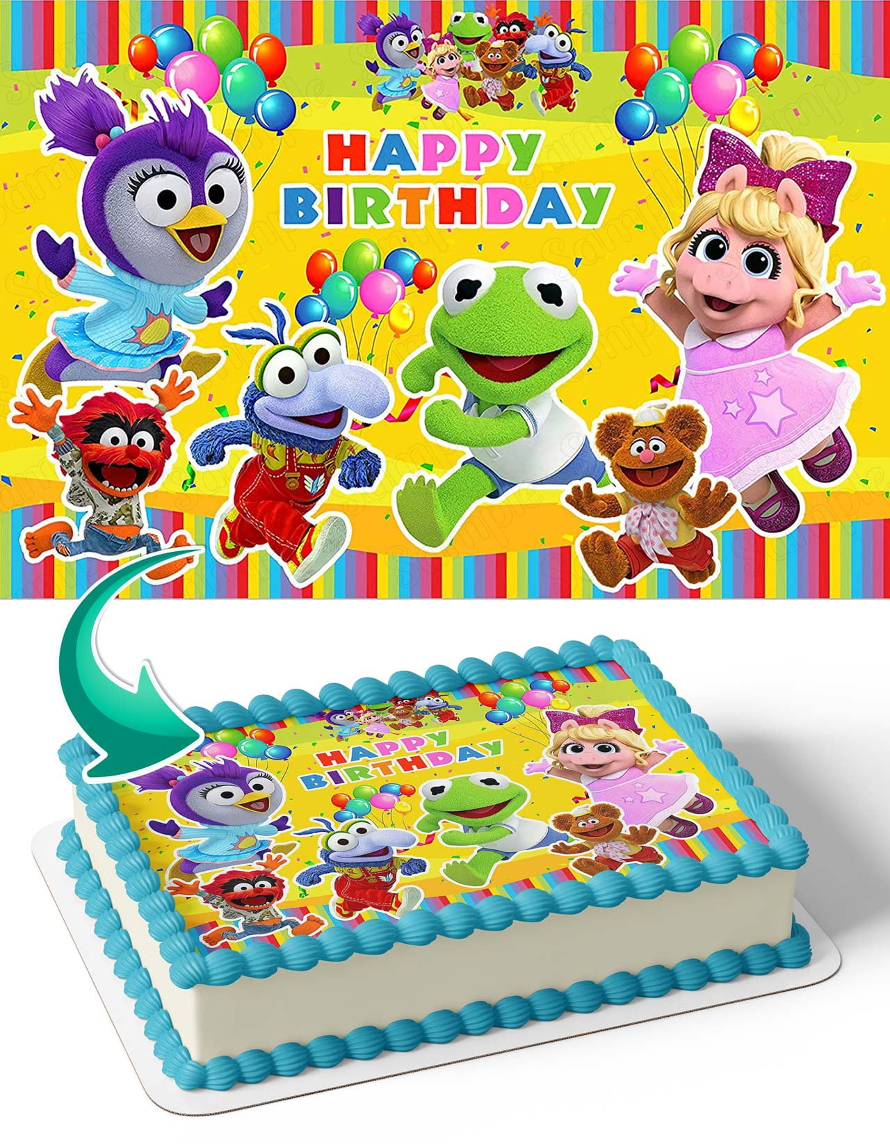 Muppet Baby Kids Edible Image Cake Topper Personalized Birthday Sheet ...