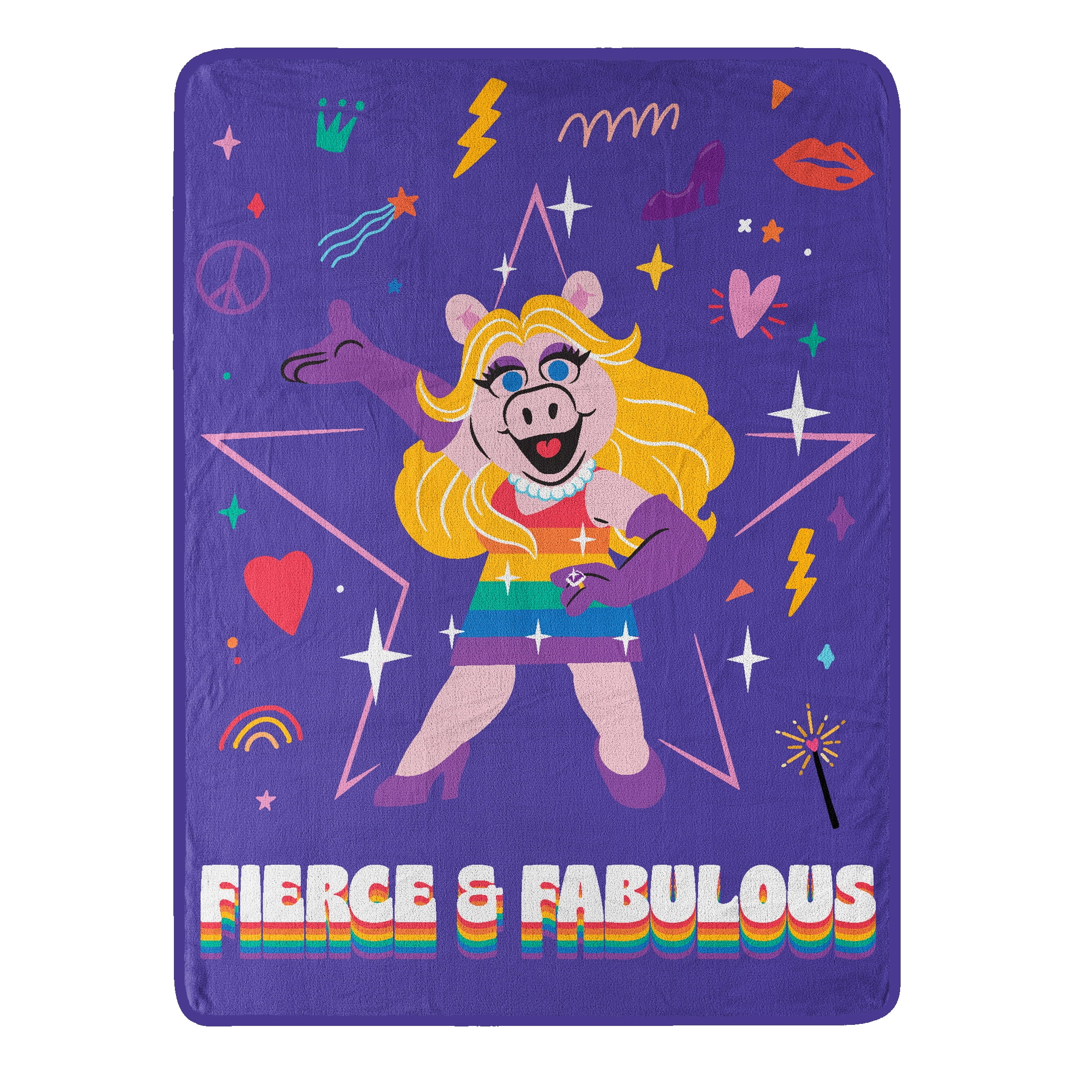 Muppets Fierce And Fab Kids Micro Raschel Throw Blanket - Walmart.com