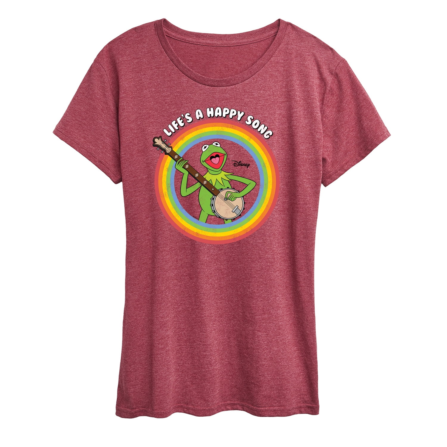 Muppets - Life's A Happy Song Kermit - Ladies Short Sleeve Classic Fit ...