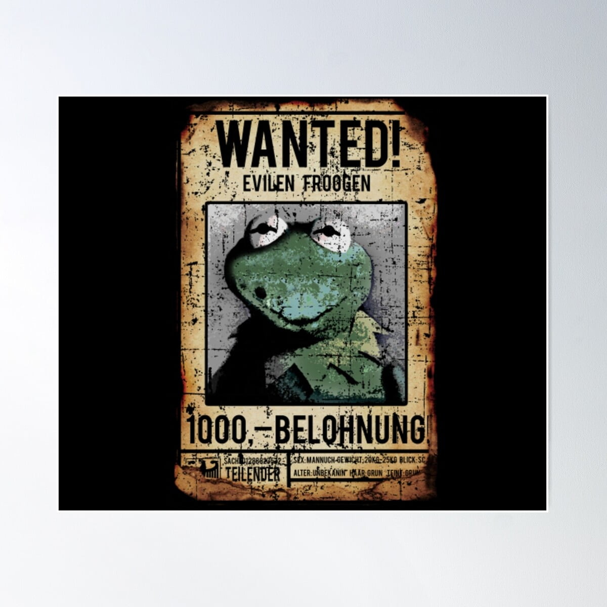 Muppets Most Wanted Poster Of Constantine, Distressed Poster Wall Art ...