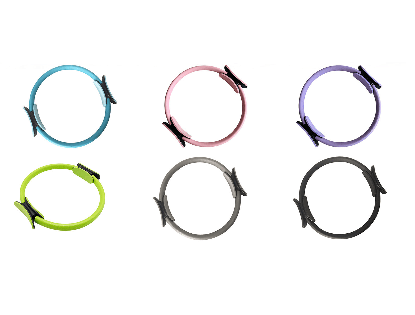Mupvlun Pilates Ring Fitness 6-Piece Set, 14" Yoga Rings with Padded ...