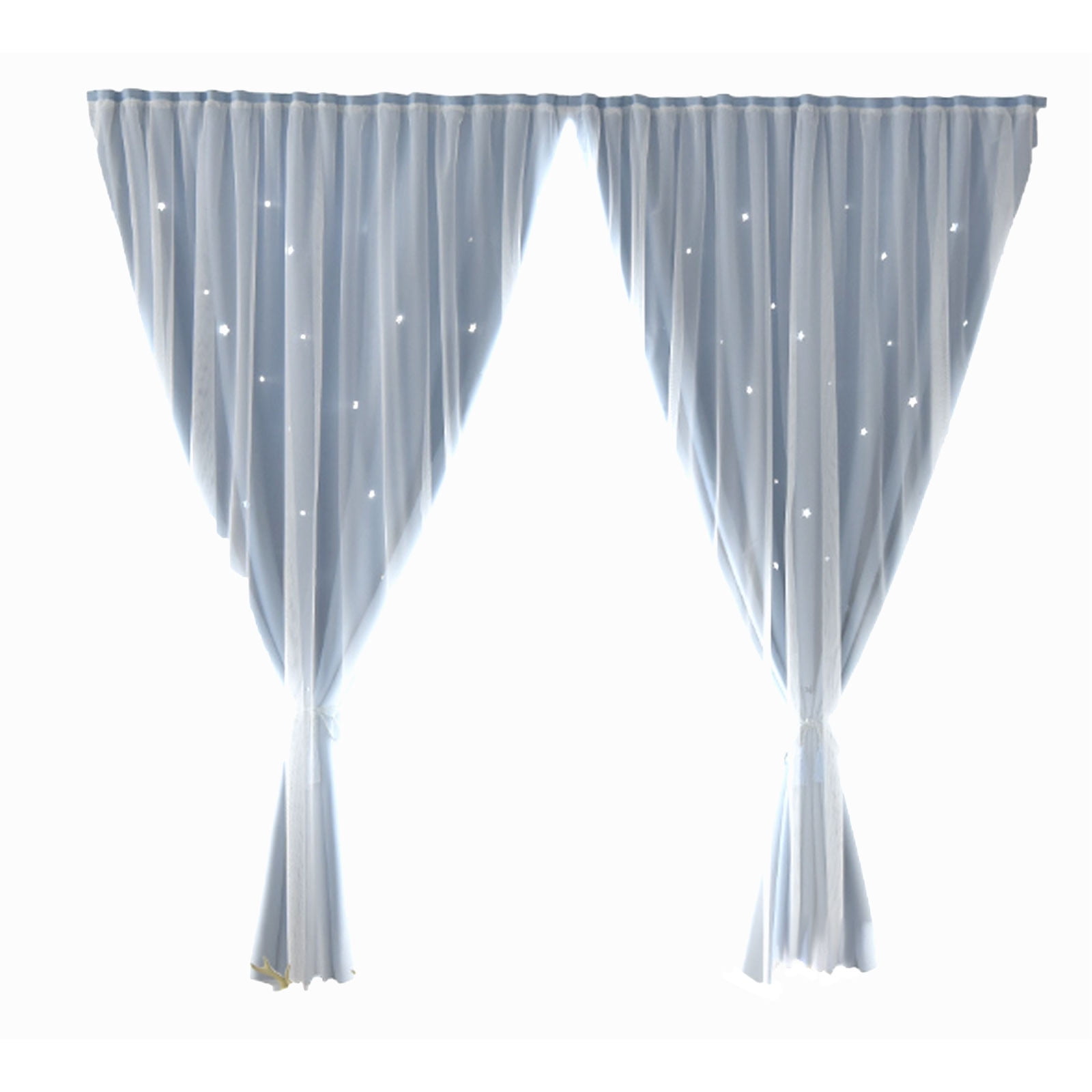 Mupvlun Self-Adhesive Blackout Curtain with Hollow Stars Design, French ...