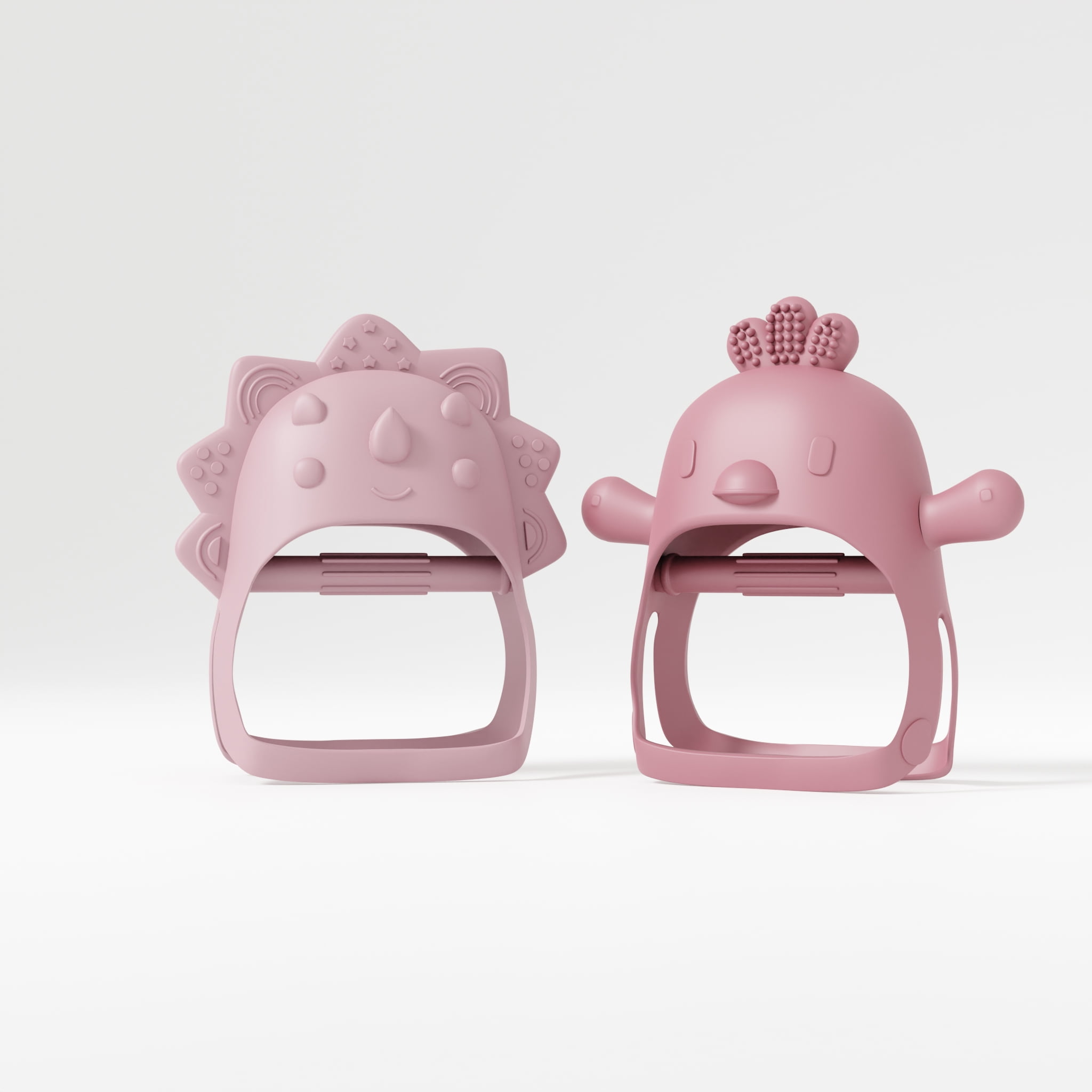 Muqee Peeko Baby Teething Toys Wearable Pacifier Teether Toy for Baby Girls - Chick Dino Pink 2 ...