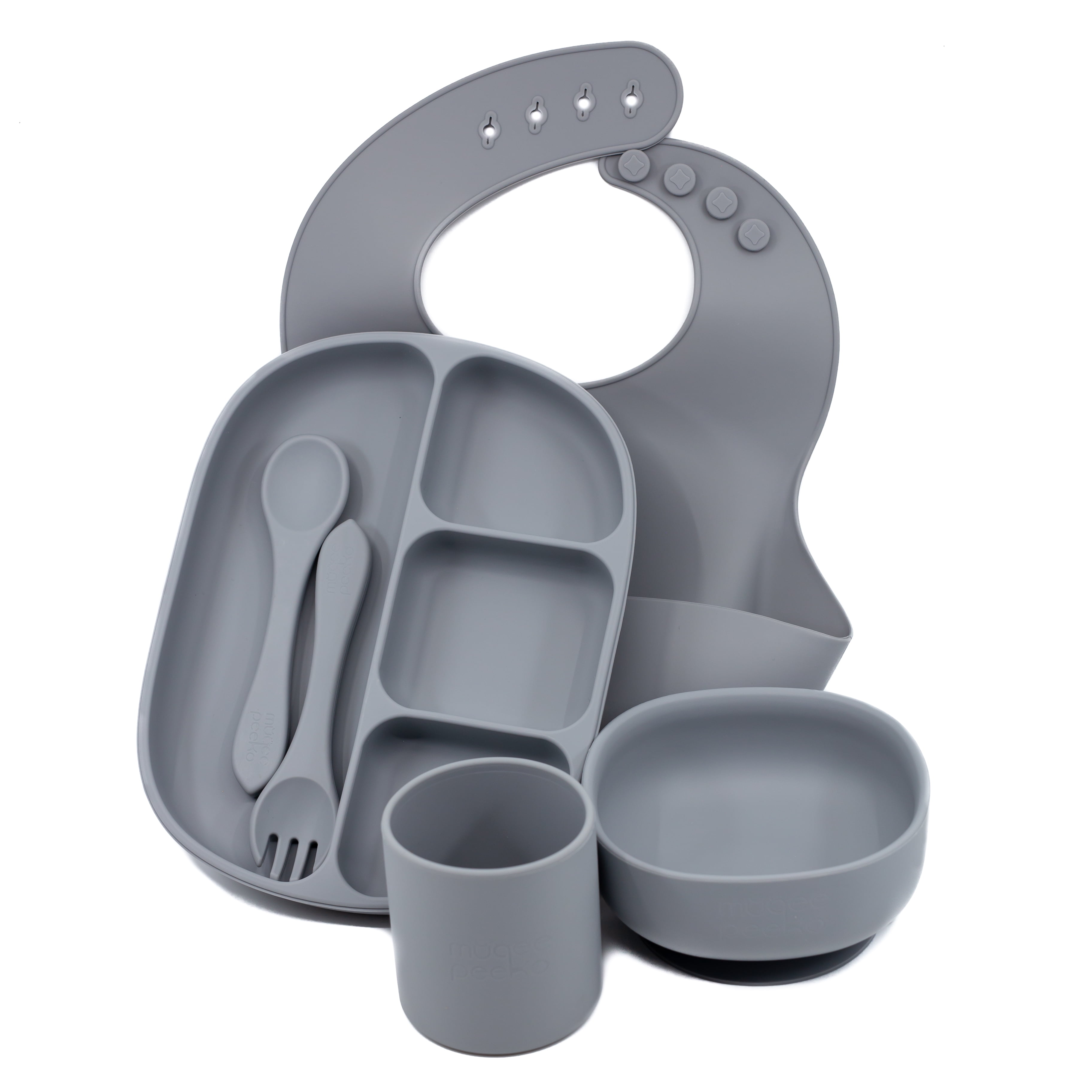 Muqee Peeko Pebble Grey Baby Feeding Supplies - Toddler Self-Eating ...