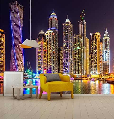 Mural Wallpaper Large City Night View Wall Mural for Bedroom Living ...