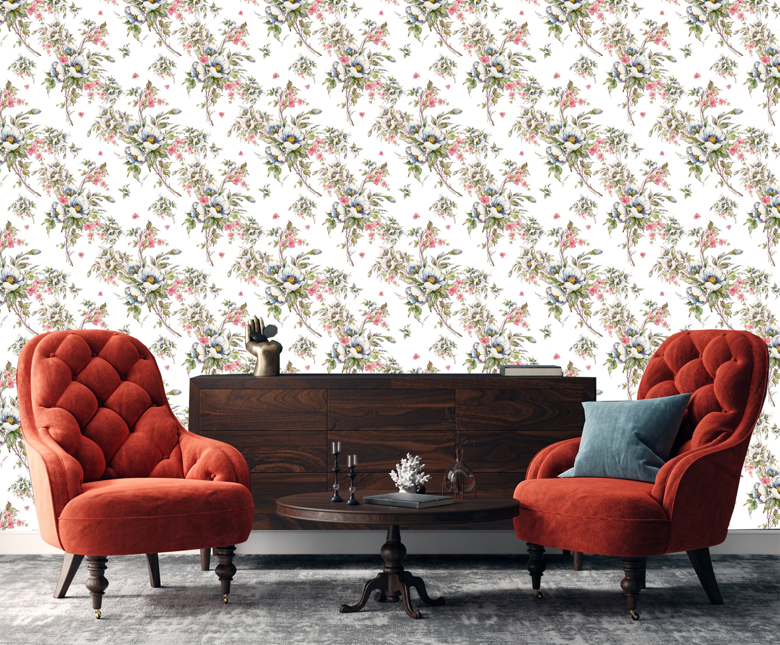 MuralsPrint Amulfi Floral Bouquet 10'L x 24''W Peel and Stick Floral ...
