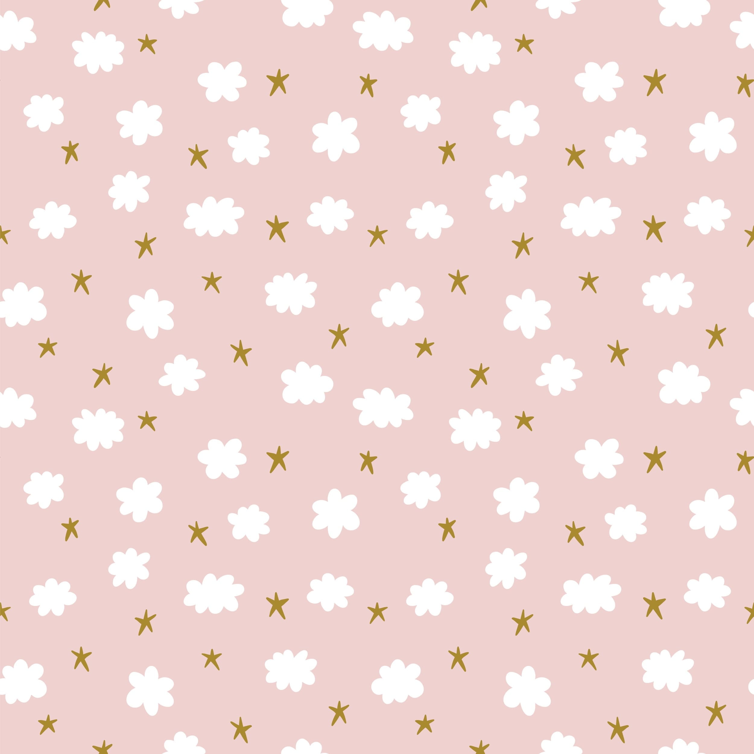 MuralsPrint Baby Girl Stars and Clouds Removable Wallpaper - 10'ft H x ...