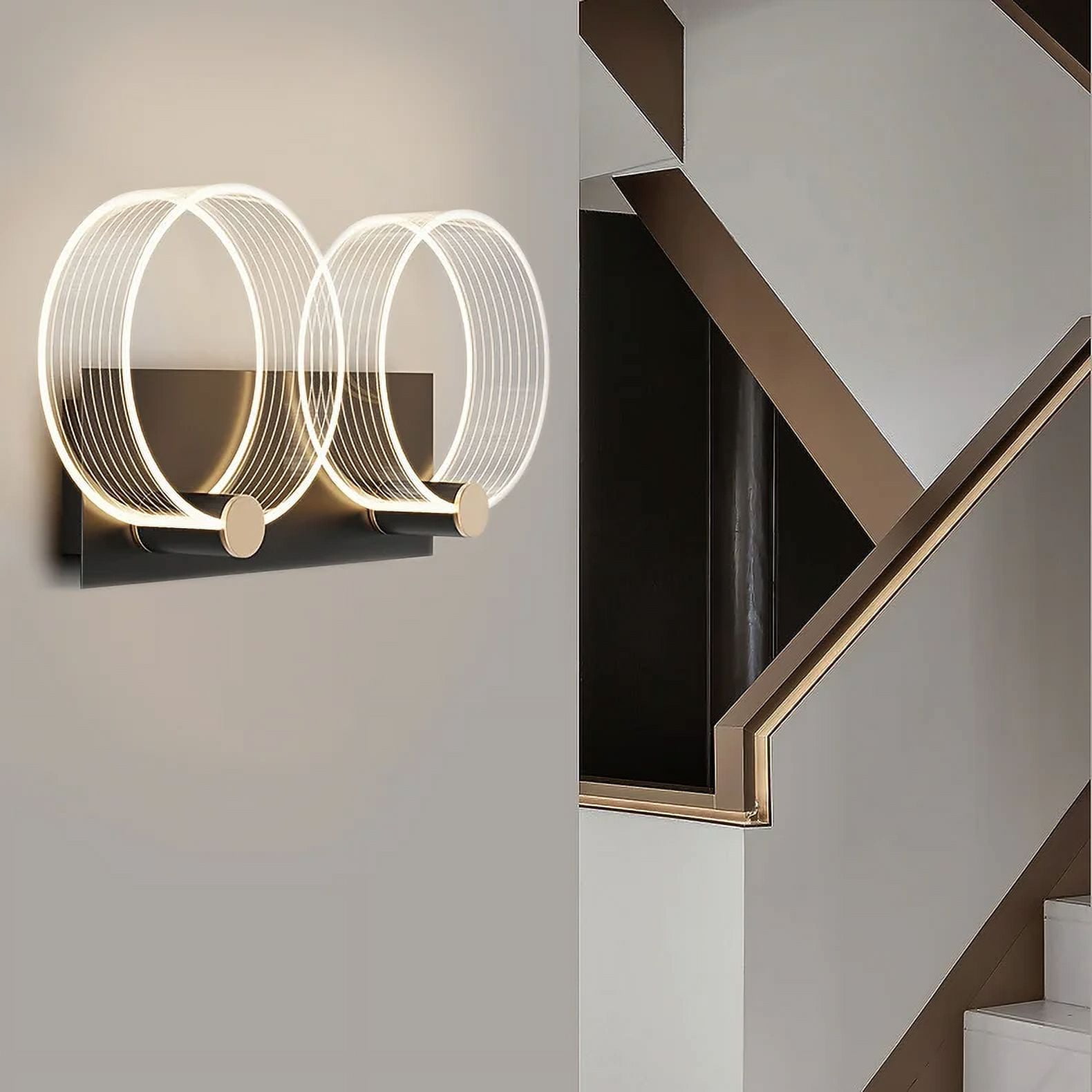 MuralsPrint Bella LED Brushed Rose Gold Circuitry Wall Sconces 19'' x ...