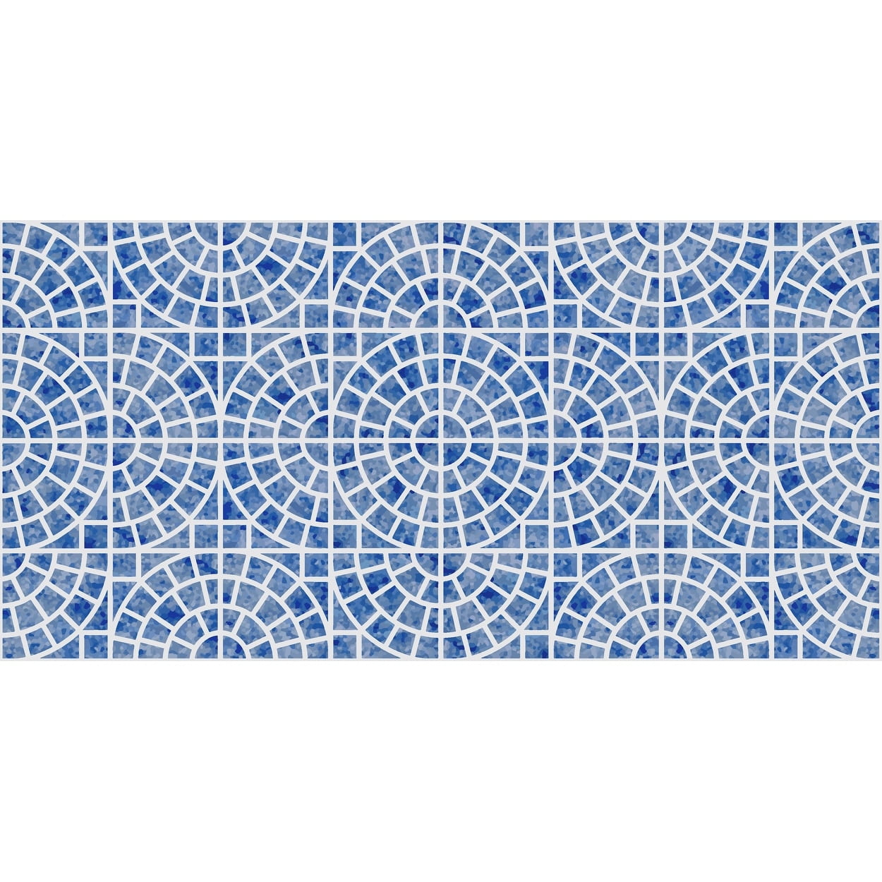 MuralsPrint Blue Moroccan Tiles Peel and Stick Wallpaper - 10'ft H x 24 ...