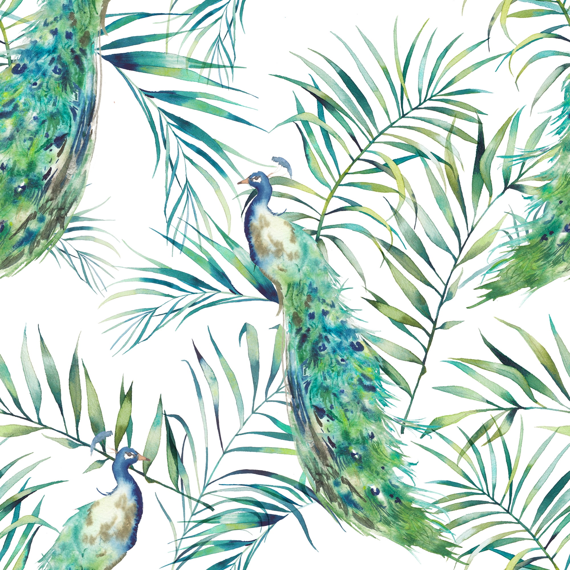MuralsPrint Fancy Peacock Peel and Stick Wallpaper, Eco-friendly ...