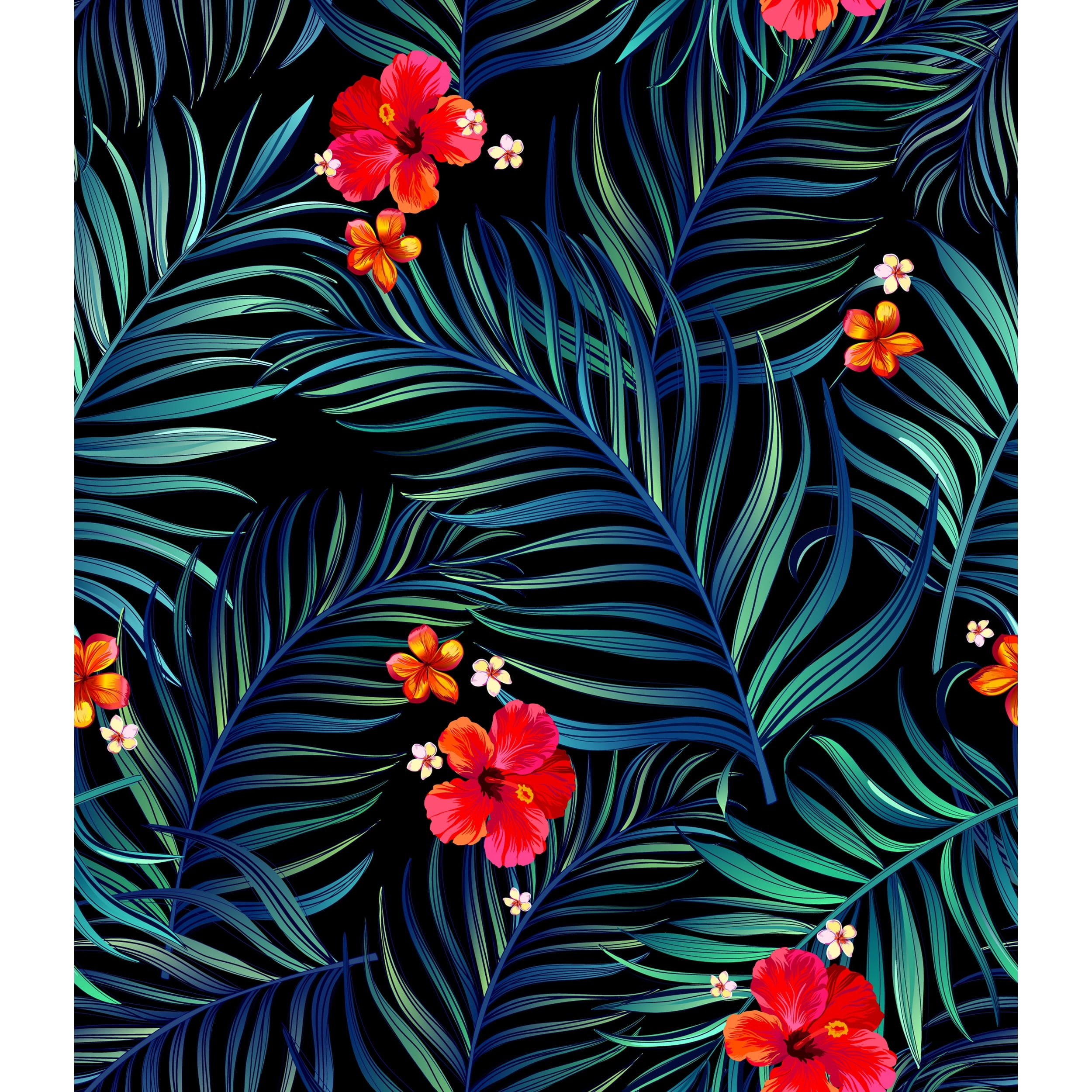 MuralsPrint Hanna Exotic Tropical Leaves Removable Wallpaper - 10'ft H ...