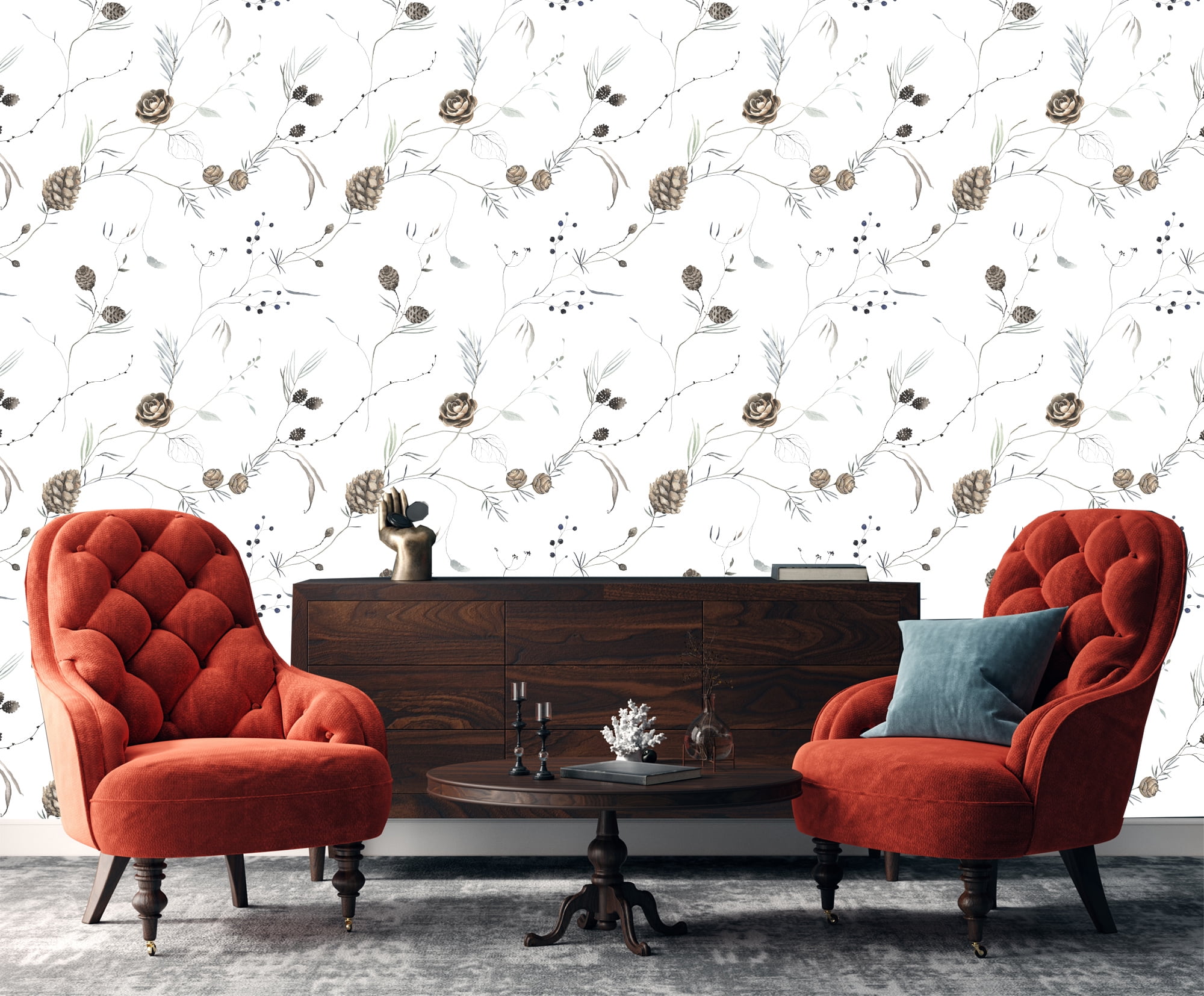 MuralsPrint Nose Pine Branch Peel and Stick Wallpaper, 10'L x 24''W ...