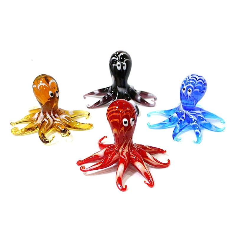 Murano Glass Octopus Statue Ornaments Cute Marine Mollusk Figurine Home ...