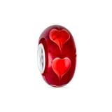 PANDORA Red Effervescence Charm - Murano Glass & Clear CZ - 791631CZ ...