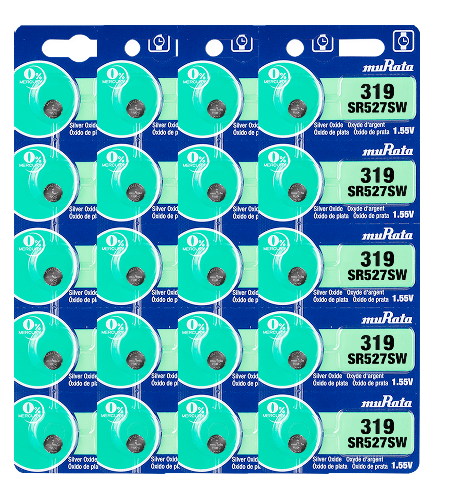 Murata 319 SR527SW Battery 1.55V Silver Oxide Watch Button Cell ...