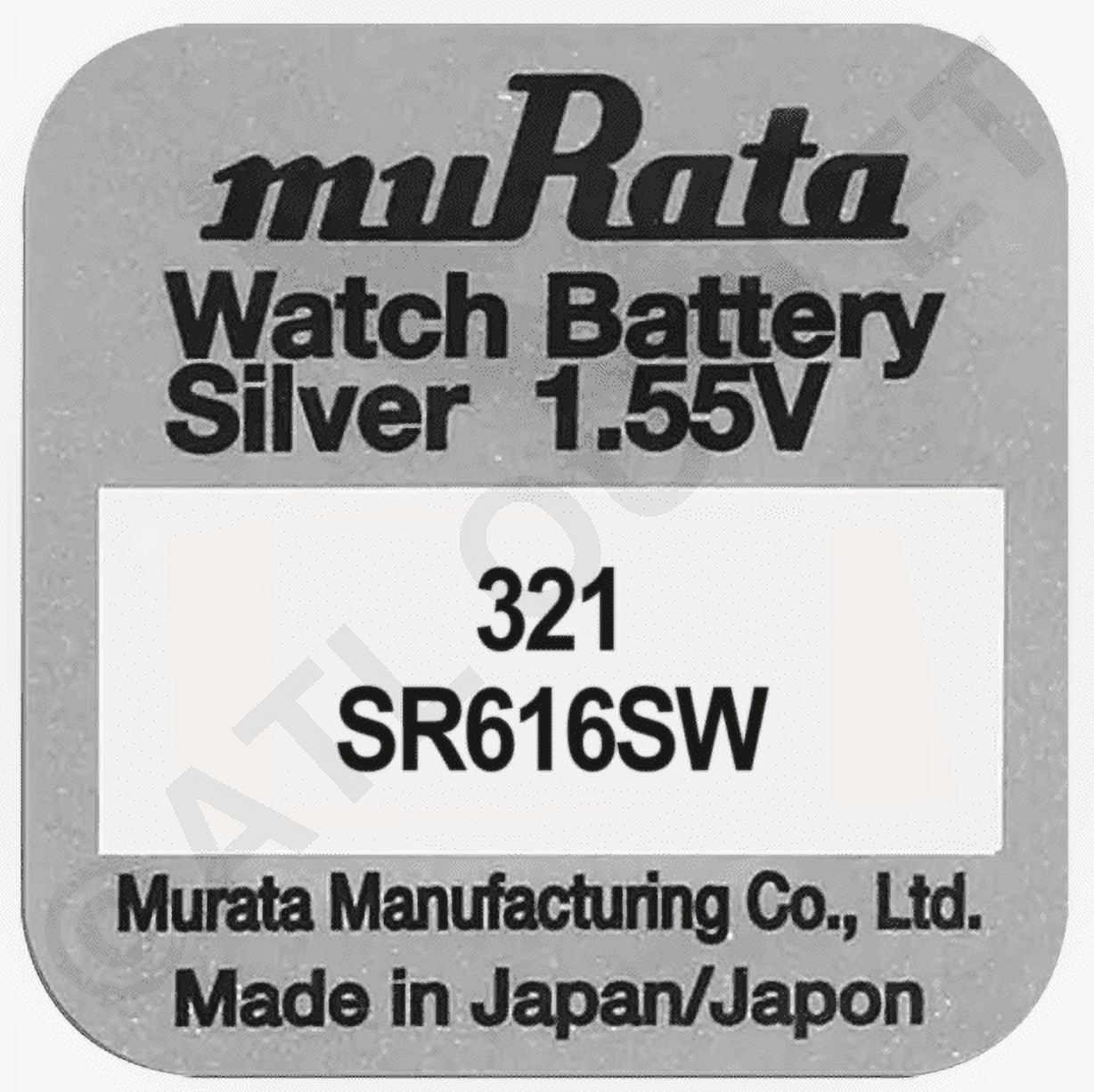 Murata 321 SR616SW 1.55v Silver Oxide, Mercury Free Watch Battery ...