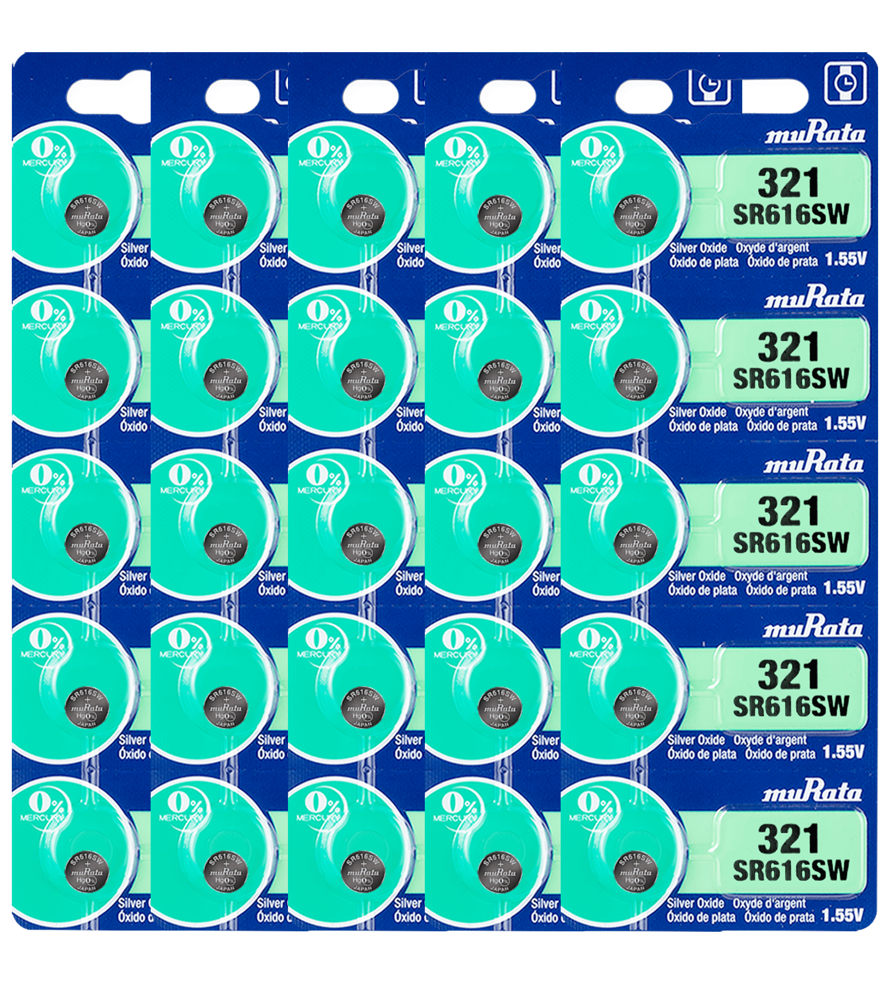 Murata 321 SR616SW Battery 1.55V Silver Oxide Watch Button Cell ...
