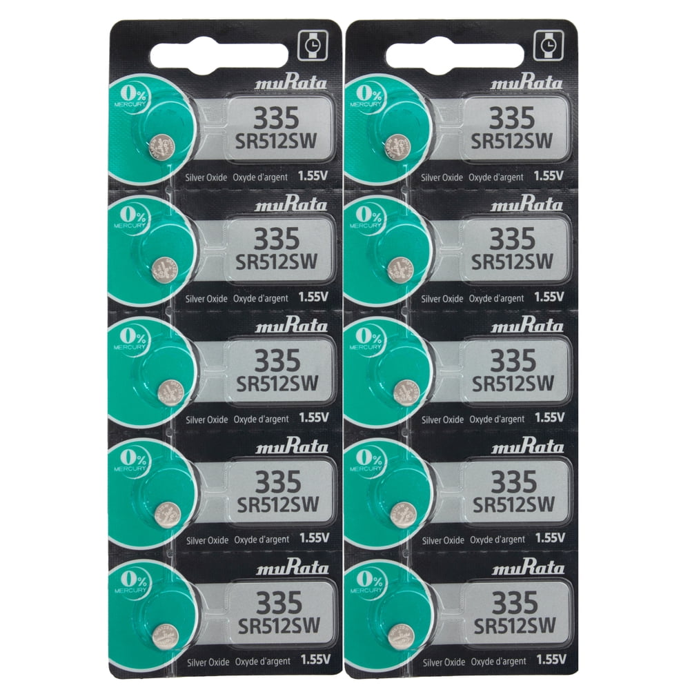 Murata 335 (SR512SW) 1.55V Silver Oxide Battery (10 Pack) - Walmart ...