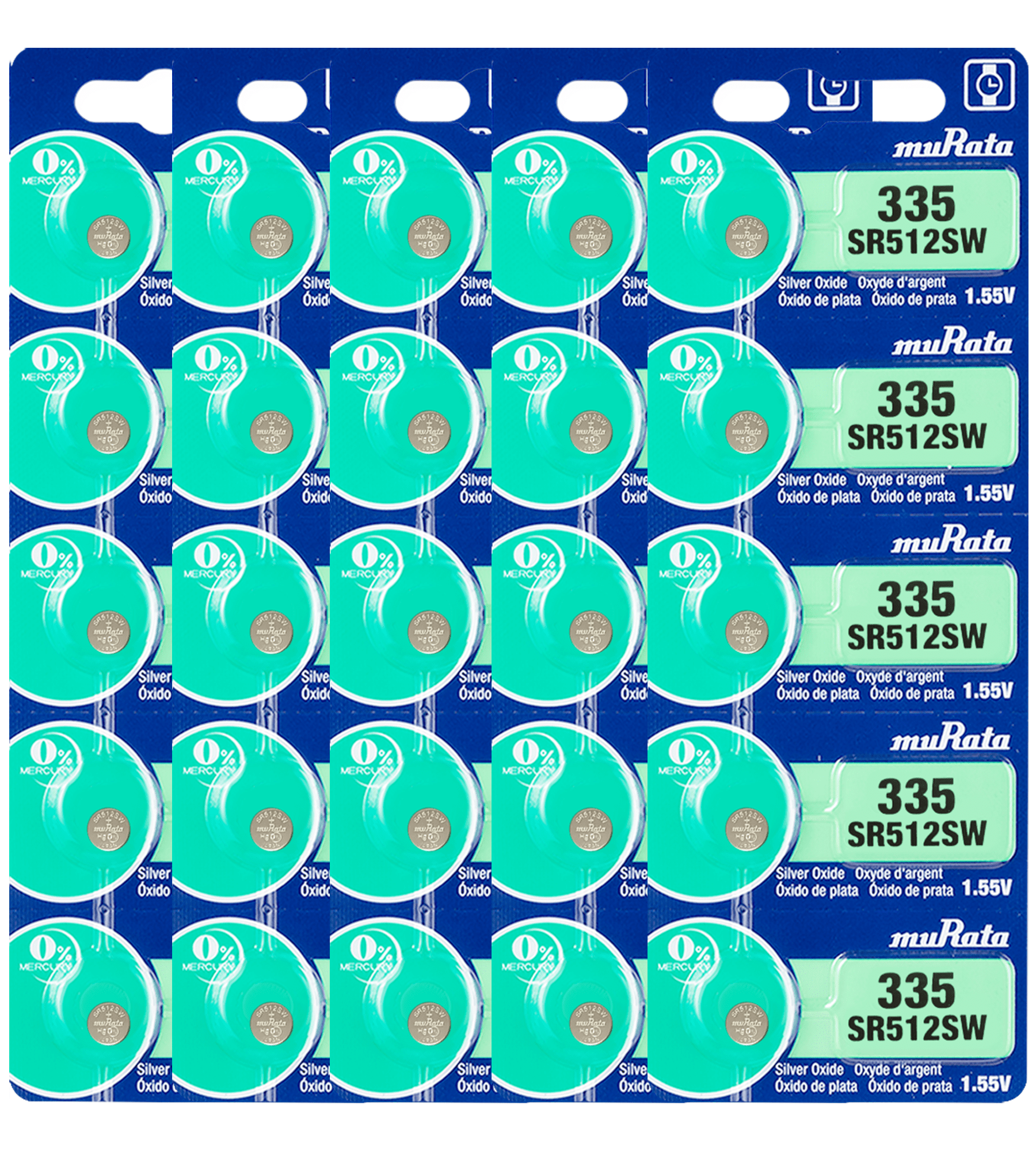 Murata 335 SR512SW Battery 1.55V Silver Oxide Watch Button Cell ...