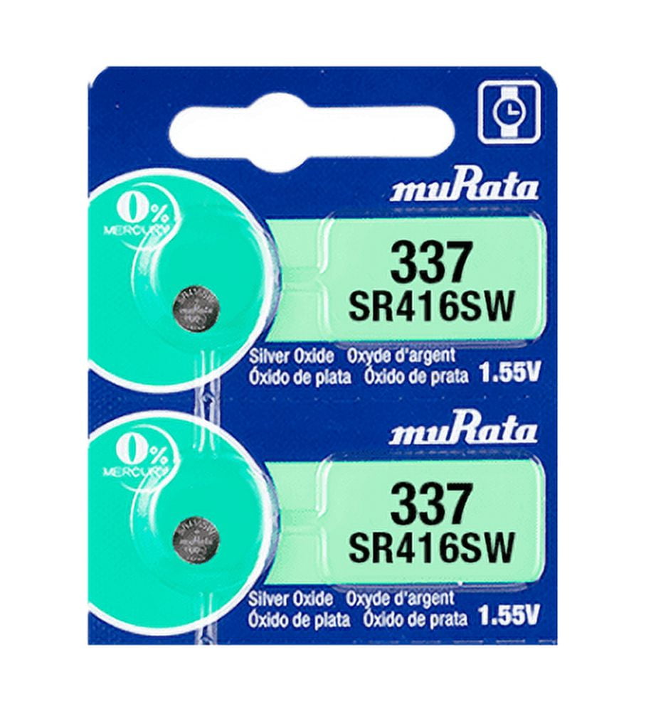 Murata 337 Battery 1.55V Silver Oxide Watch Button Cell (2 Batteries) - Walmart.com