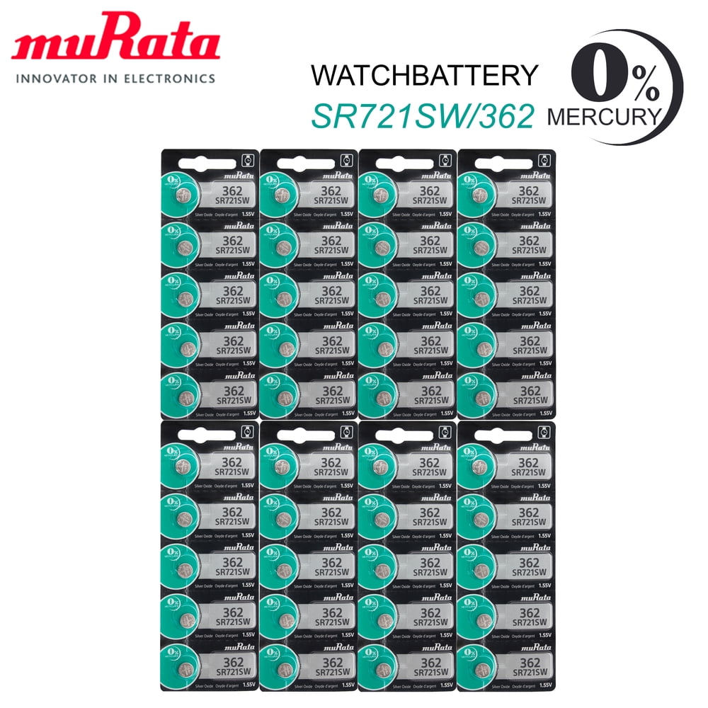 Murata 362 (SR721SW) 1.55V Silver Oxide 0% Hg Mercury Free Watch ...