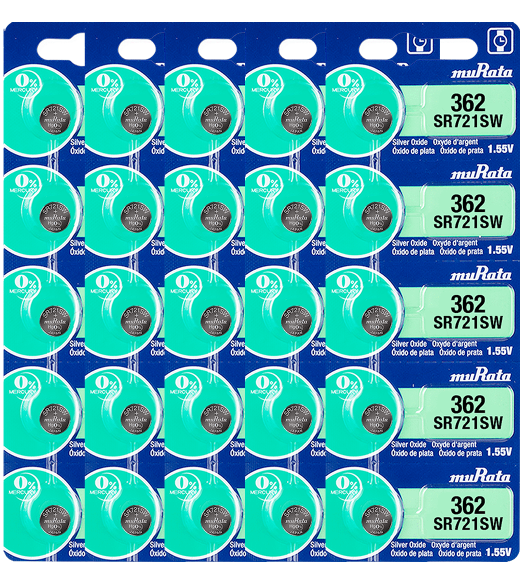 Murata 362 SR721SW Battery 1.55V Silver Oxide Watch Button Cell ...