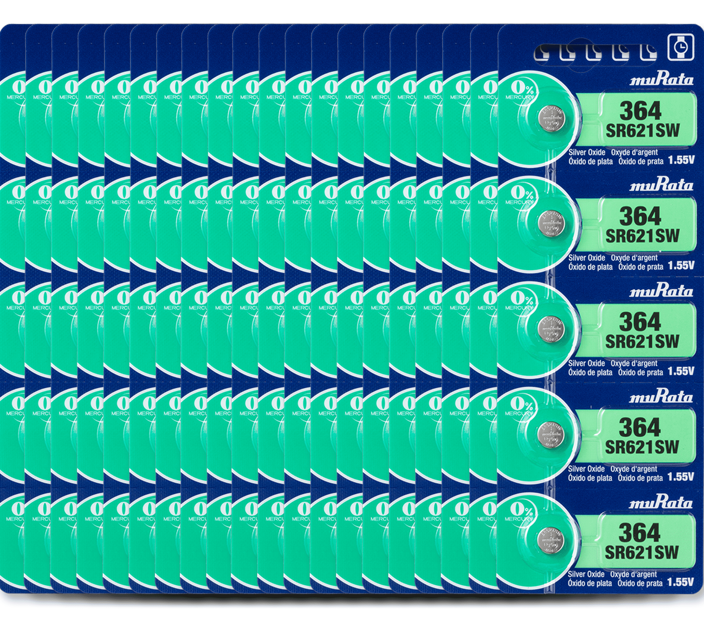 Murata 364 SR621SW Battery 1.55V Silver Oxide Watch Button Cell ...
