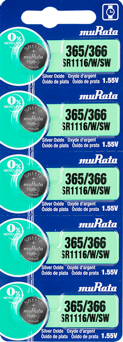 Murata 365/366 SR1116/W/SW Battery 1.55V Silver Oxide Watch Button Cell ...