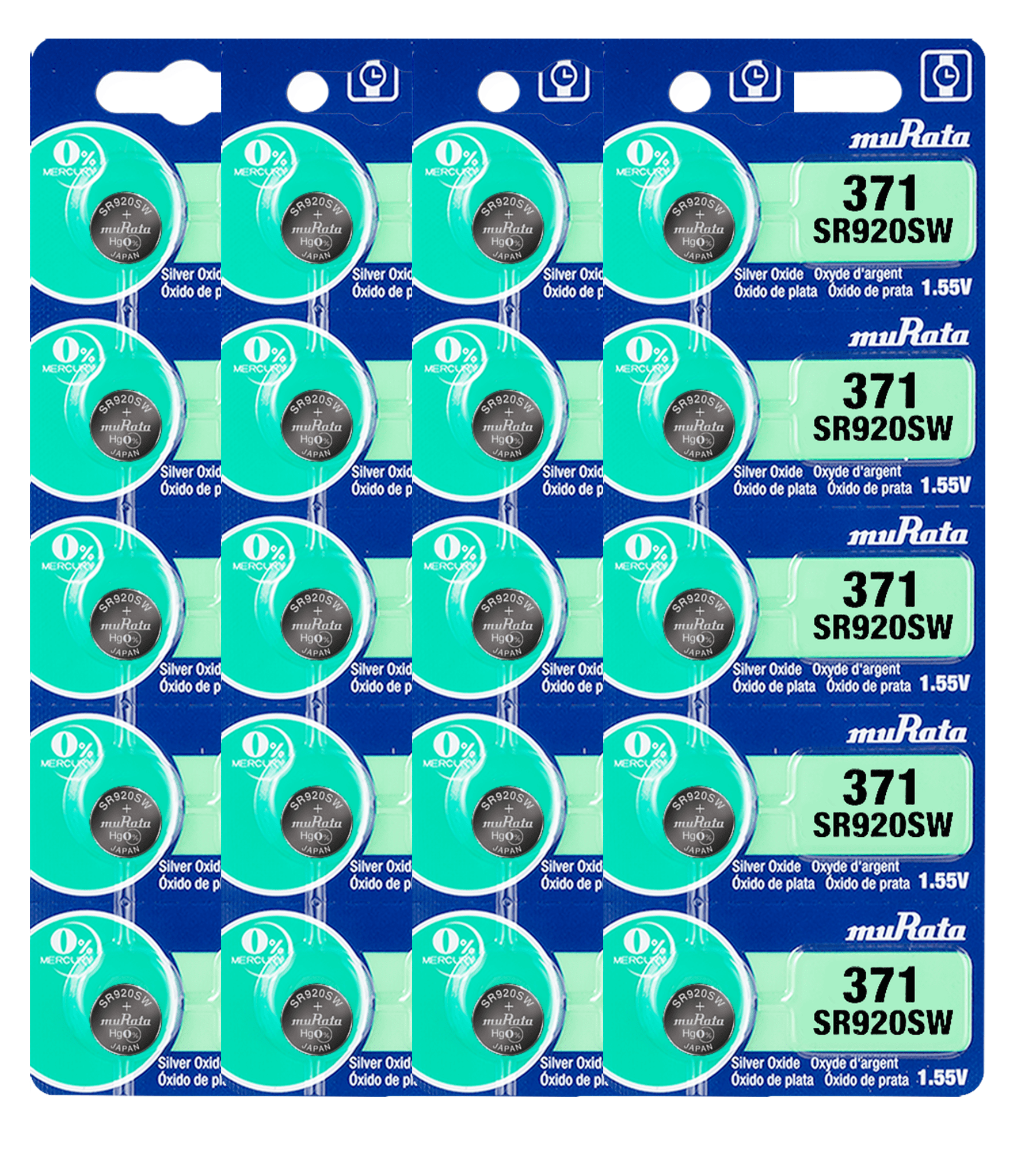 Murata 371 SR920SW Battery 1.55V Silver Oxide Watch Button Cell ...