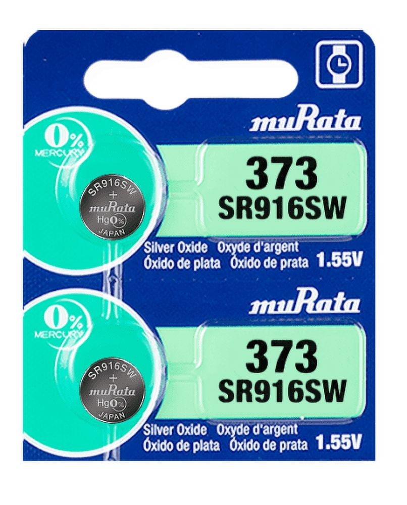 Murata 373 Battery 1.55V Silver Oxide Watch Button Cell (2 Batteries ...