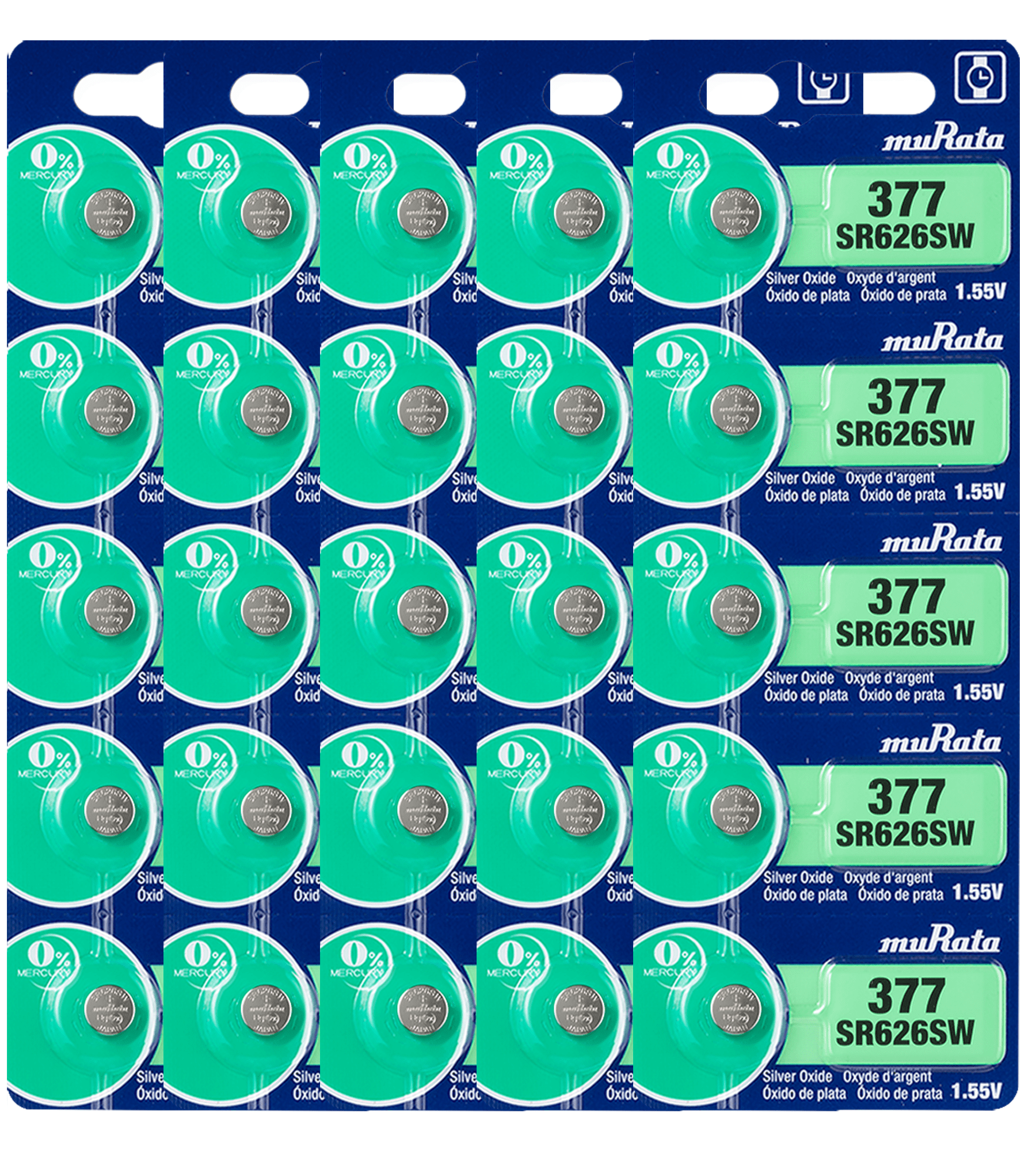 Murata Power Solutions 377 SR626SW Battery 1.55V Silver Oxide Watch ...