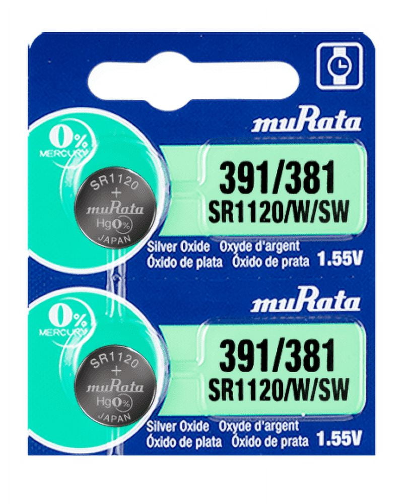 Murata 381/391 Battery 1.55V Silver Oxide Watch Button Cell (2 ...