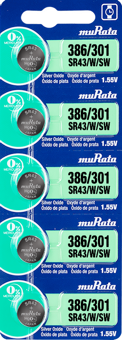 Murata 386/301 SR43/W/SW Battery 1.55V Silver Oxide Watch Button Cell ...
