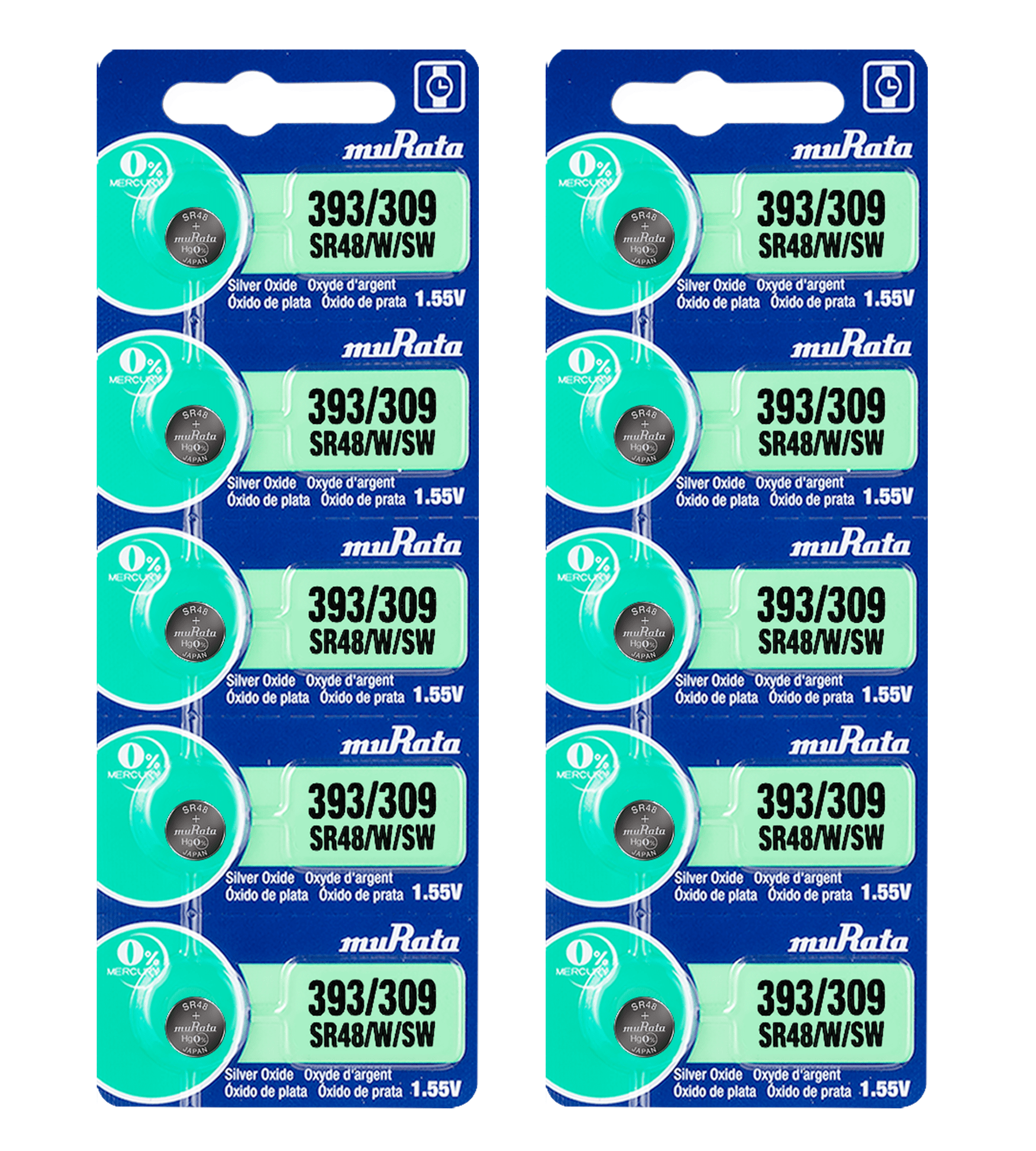 Murata 393/309 SR48/W/SW Battery 1.55V Silver Oxide Watch Button Cell ...